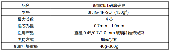 玻璃纤维传光束配重加压研磨夹具，BFJIG-4P-SQ（150gf） 纽飞博